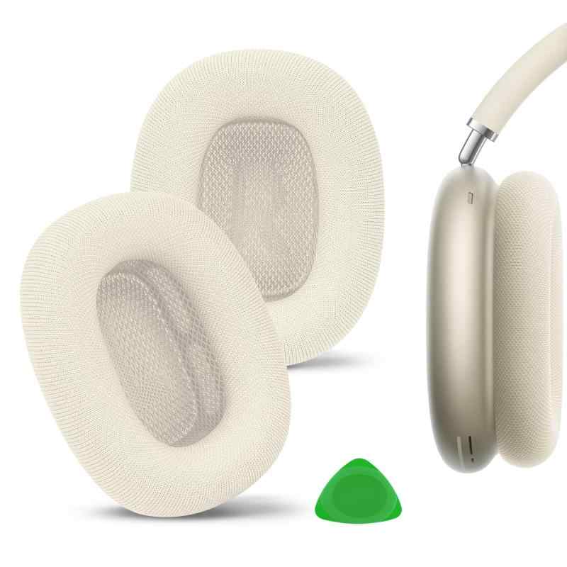 Geekria イヤーパッド Comfort 互換性 パッド アップル Apple AirPods MAX(A2096), AirPods MAX2 (A3184) ヘッドホンに対応 パッド イヤー/イヤーカップ (メッシュファブリック/白...