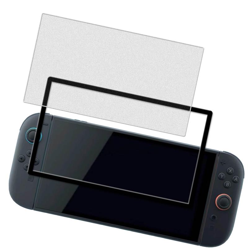 HKKAIS アンチグレア Switch 2 用 さらさら ガラスフィルム 日本旭硝子製素材 強化ガラス 反射防止 指紋防止 サラサラ 保護フィルム【1枚セット 】ガイド枠付き【対応機種-】 Switch 2 用 アンチグレアガラスフィルム...