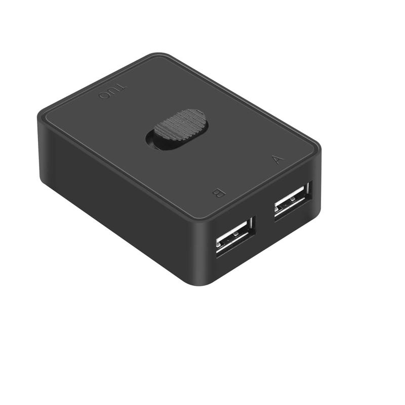 Mirhua USB2.0スイッチセレク双方向切替器ワンキーで素早くマウス USB切替器 スキャナ プリンタ LINUX、WINXP/7/8/10、MACと互換性あり双方向USB共有スイ(ブラック)【ワンキー切替】このUSBスイッチは、1つ...