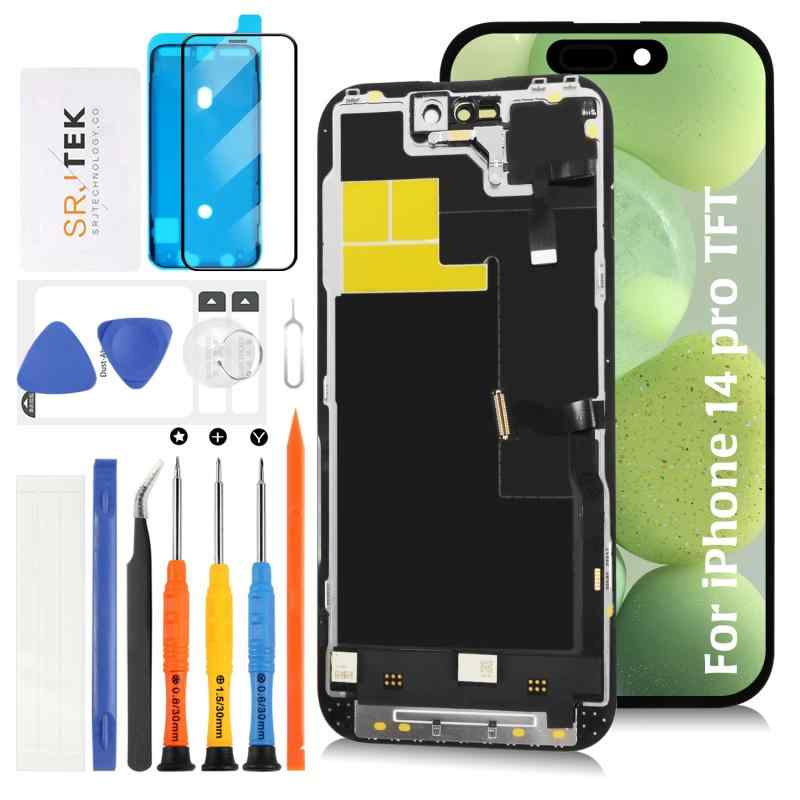SRJTEK For iPhone 14 Pro incell 液晶パネル 画面交換修理用タッチパネルセット 6.1インチ A2890, A2650, A2889, A2892 モデルに対応 LCDディスプレイタッチスクリーン デジタイザー...