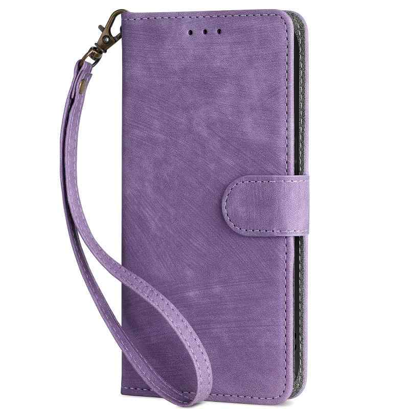 For Doogee Note 59 / 59 Pro ケース 手帳型 スマホケース 【SHANCHI】(掛绳 x 1) 磁気開閉 耐衝撃 カード収納機能 レンズ保護 合成皮革 + TPUケース 指紋防止 (パープル)【対応機種】Dooge...