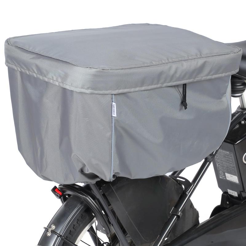 Convida 自転車 カゴカバー 後ろ 防水 2段式 厚手 600Dナイロン 反射帯付き 撥水加工 ファスナー両開き 雨よけ 電動アシスト車対応 3色【便利な2段式】ファスナーを開けて高さを伸ばせる2段式のカゴカバー。高さのある荷物を運び...