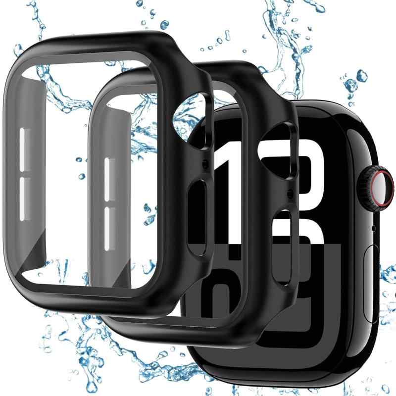 Apple Watch 10 ケース アップルウォッチ 10 専用保護カバー iWatch Series 10 保護 ケース 一体型 360°防水 PC+強化ガラス素材 硬度9H 超薄型 高透過率 高耐久 耐衝撃 全面保護 装着簡単【対応機...