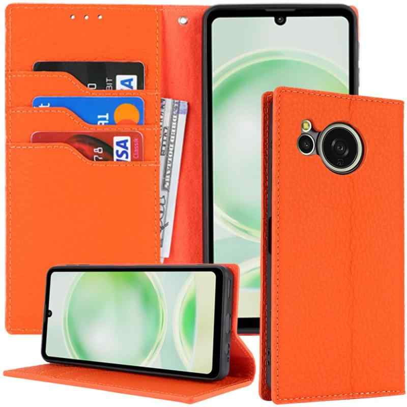 対応 AQUOS Sense8 ケース 手帳型 センス8 SH-M26 SH-54D カバー 手帳型 スマホケース シャープ アクオス sense8 SHG11 手帳型 カードスロット、キックスタンド レイシ紋様本革 レザー