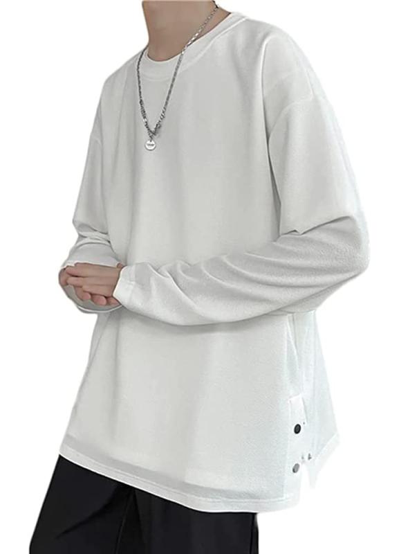 [Poperdision] メンズ 長袖 tシャツ 秋服 カットソー ティーシャツ 服 メンズ ファッション 大きい_サイズ 無地 軽い 柔らかい シルエット おしゃれ ファッション【L=日本M】身長の目安:165-170cm 体重:50-...