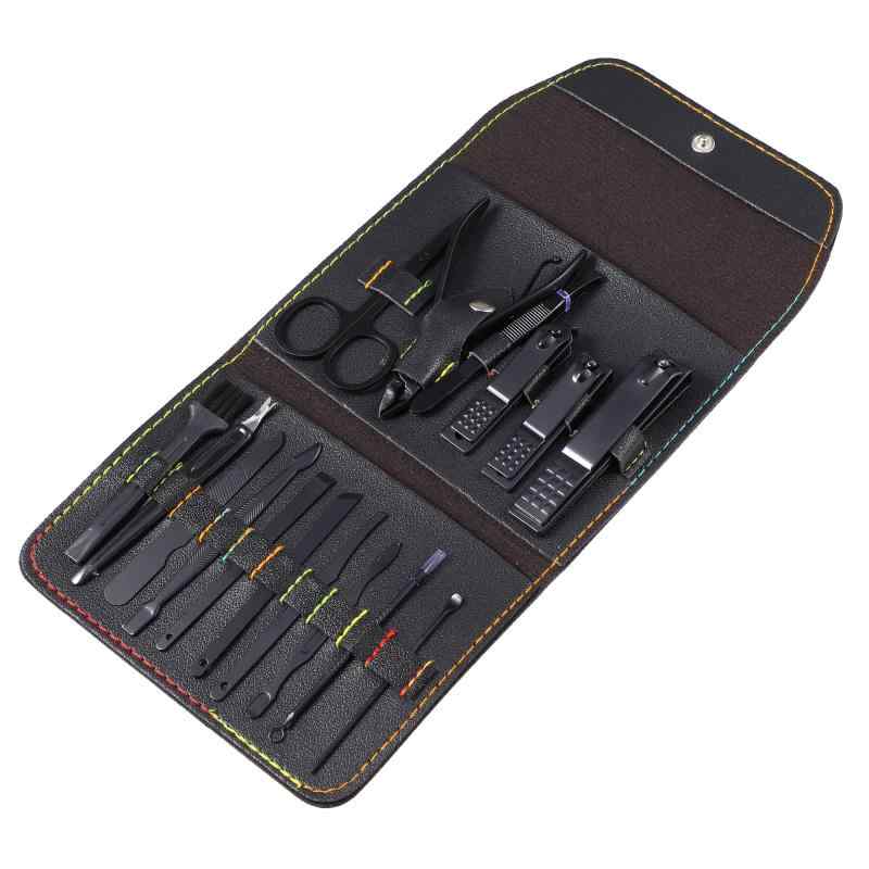 VOCOSTE マニキュアセット プロフェッショナル爪切りペディキュアキット 手の爪と足の爪用 ステンレスネイルキット レザーケース付き 16個プロフェッショナルマニキュアセット：16個のプロフェッショナルマニキュアセットには、手、足、顔の...
