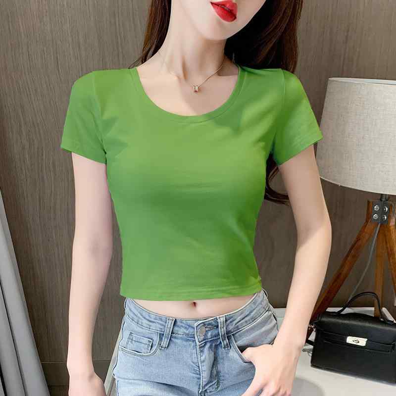 ・カテゴリ: Tシャツ・主な素材: 綿95%以上、スパンデックス30%未満・柄: 無地・スタイル: カジュアル、通勤風、清新フェミニン・袖丈: 半袖・袖型: レギュラー・ネックライン: クルーネック・フィット感: スリムフィット・着丈: シ...
