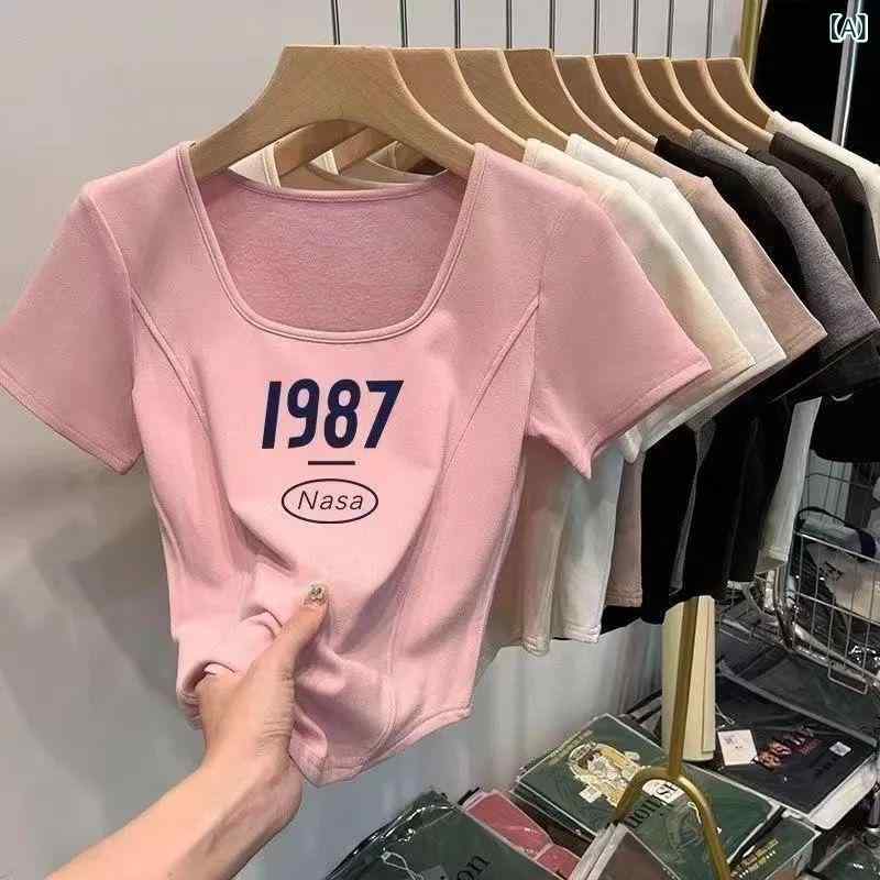 ・カテゴリ: Tシャツ・スタイル: 学院風、清新甜美・主な素材: ポリエステル90%以上95%未満、スパンデックス30%以下・デザイン: プルオーバー・袖丈: 半袖・袖型: レギュラースリーブ・ネックライン: スクエアラウンドネック・着丈:...
