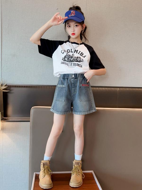 ・カテゴリ: キッズパンツ・スタイル: 韓国風・素材: デニム・安全基準: B類・パンツ丈: ショートパンツ・主な素材の割合: 綿50%・対象性別: 女の子・対象年齢: ジュニア（8歳以上、身長140cm以上）・デザイン: デニムパンツ・股...