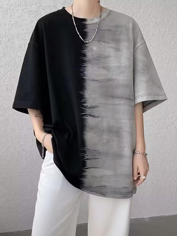 ・スタイル: 韓国風・主な素材: ポリエステル95%・柄: 迷彩・シルエット: ルーズフィット・対象: メンズ・デザイン: プルオーバー・ネックライン: クルーネック・袖丈: 半袖・フード: なし・生地の厚さ: 普通・生地素材: 化学繊維混...