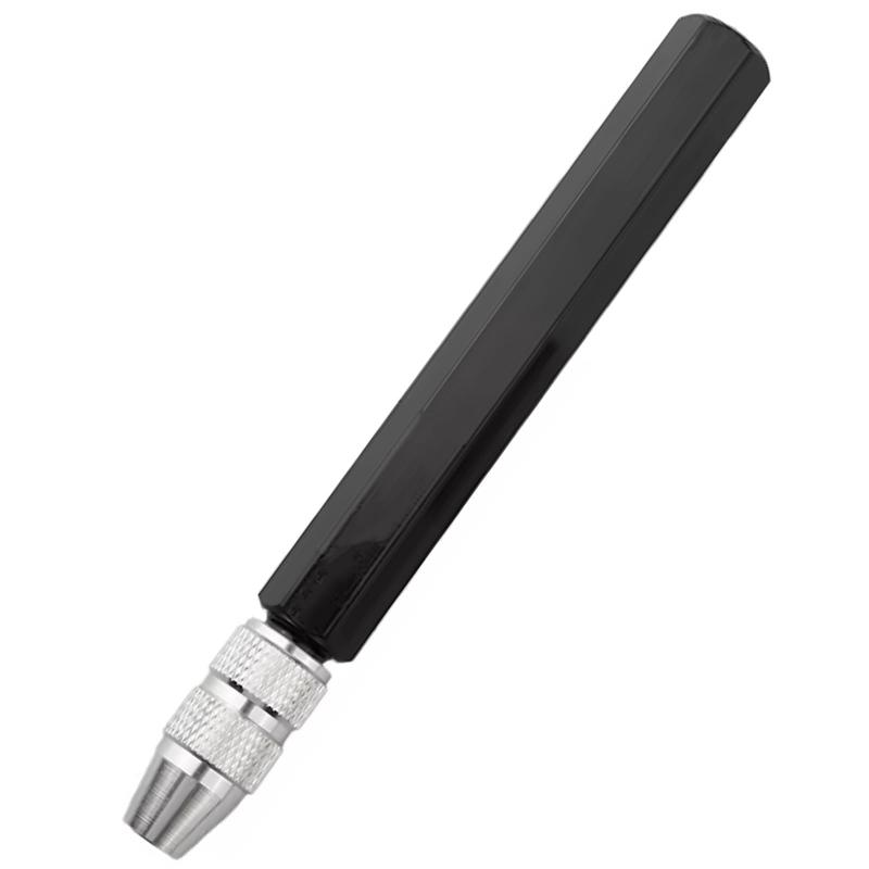 斬技用 ラインチゼル ホルダー 軸径3.2mm 対応 ケガキ針 カーバイト ブレードホルダー 超硬けがきニードル用工具 六角形グリップ 持ち手 筋彫り プラモデル 道具 ブラック【充実したセット内容と基本仕様】サイズ：長さ129mm、このセ...