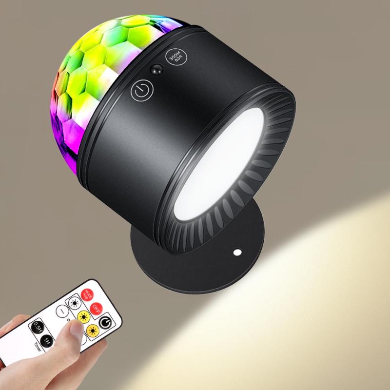 Zeaido RGB ムードスポットライト＆LEDウォールランプ、回転式デスクトップ星空デコライト スマートリモコン付きホーム/ベッドルームの背景/パーティー/バー/KTVなどに最適
