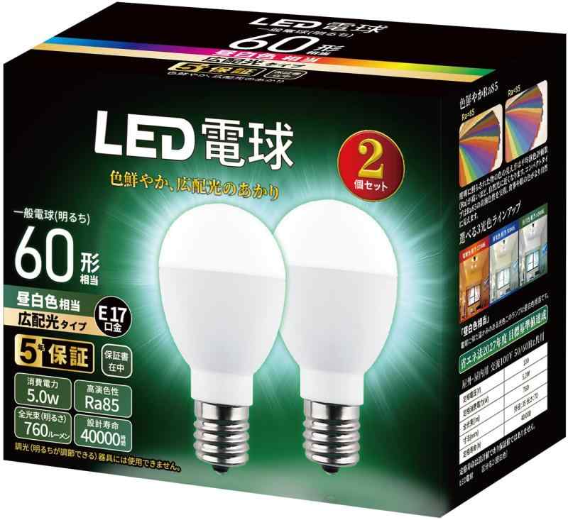E17 調光電球 40W 6個口金：E17断熱材施工器具対応、密閉型器具対応調光器対応の広配光タイプ（光の広がり約180度）明るさ電球60W形相当(760lm)調光器対応定格寿命:40,000時間