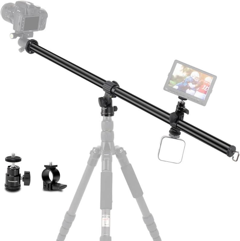 Koolehaoda Tripod Extension Arm Retractable Horizontal Center Column 360° Rotatable 180°Vertical Adjustable Tripod Boom