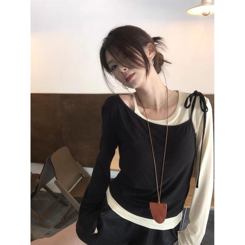 ・カテゴリ: Tシャツ・スタイル: カジュアル、通勤、快適、レジャー・主な素材: ポリエステル90%以上95%未満・ネックライン: クルーネック・袖丈: 長袖・柄: 無地・デザイン: バイカラー・カラー展開: イエロー・サイズ展開: S、M...