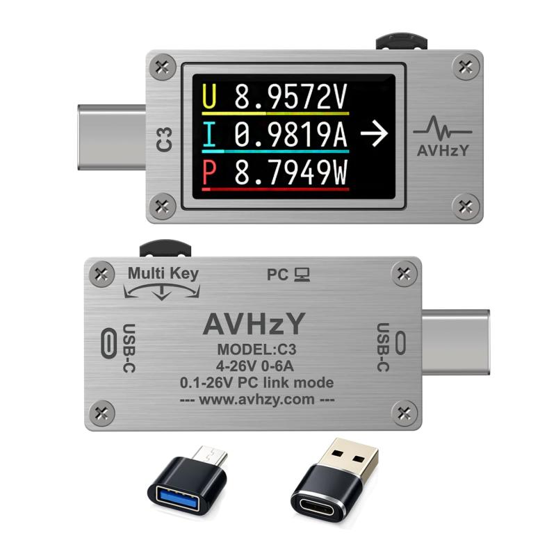 AVHzY CT-3 USB3.1テスター 電流電圧テスターチェッカー クイックバッテリー充電器検出器 DC 26V 6A Lua通訳統合 充電器 容量テスター PPSトリガー 急速充電PD/QCに適応 日本語オペレーティングシス