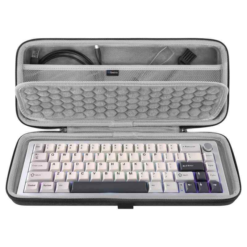Geekria 65% コンパクト キーボード ケース、ハードシェル トラベル キャリーバッグ、68 キー コンパクト キーボード用、Keychron K6/ K6 Pro/Keychron Q2 Pro/ Q2 Max、HyperX Al...