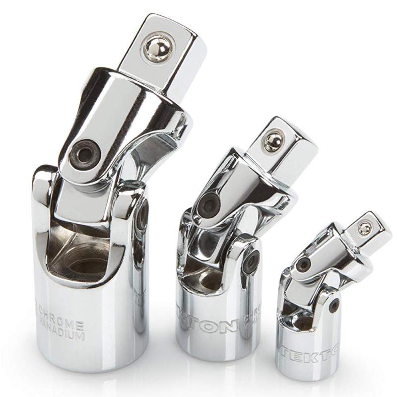 BESTU ユニバーサルジョイント 差込角 1/4" 3/8" 1/2" (6.35mm 9.5mm 12.7mm SQ.) 3個セット ユニバーサルジョイントセット銀色 3pcsサイズ：1/4"、3...
