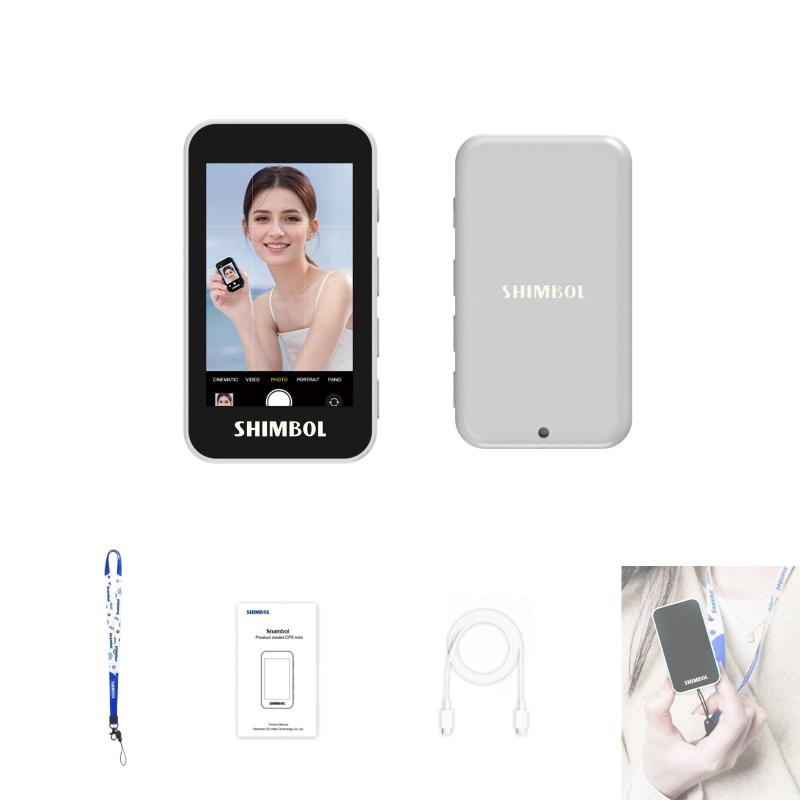 Shimbol CP5 Mini iPhone用ミニセルフィーモニタースクリーン、2.2インチ 480~800P解像度、画面ズームイン、30m伝送範囲、電話Vlog用 (ブルー)インスタントシンク、インスタントリンク：面倒な設定はもう不要。...