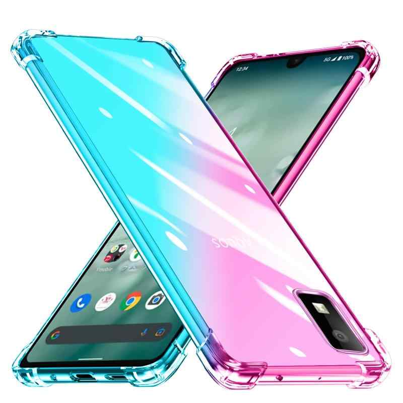 AQUOS wish ケース AQUOS wish2 ケース クリア 透明 TPU ソフトケース 耐衝撃 軽·薄 全面保護 黄ばみなし グラデーション レンズ保護 傷防止 滑り防止 フィット感 アクオス ウッシュ スマホケース SJ【対応機...