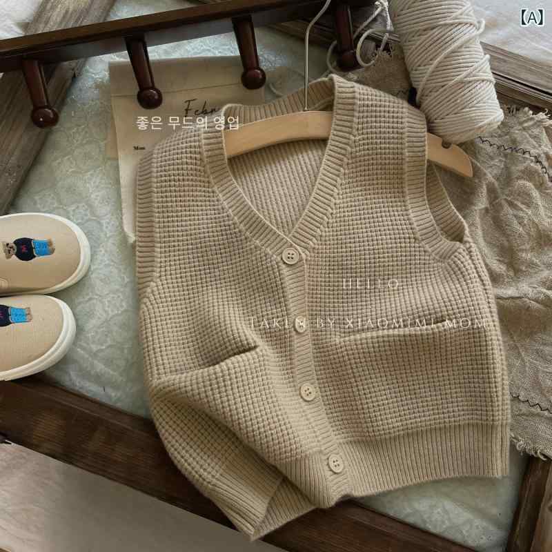 ・カテゴリ: 子供用セーター・性別: 男女兼用・生地加工: 柔軟処理・スタイル: シンプル・対象年齢: 中小童（3〜8歳、100〜140cm）・毛糸の太さ: 普通・厚さ: 普通・袖丈: ノースリーブ・柄: 無地・デザイン要素: トレンド・素...
