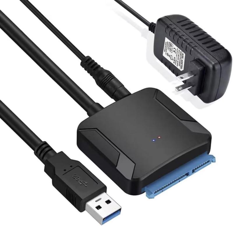 WOSOB SATA USB 変換ケーブル hdd 3.5 usb 2.5/3.5インチ 変換アダプター SSD HDD データ取り出しSATA3 USB 3.0 変換ケーブル UASP対応 高速転送 最大6TB【SATA USB3.0変換...