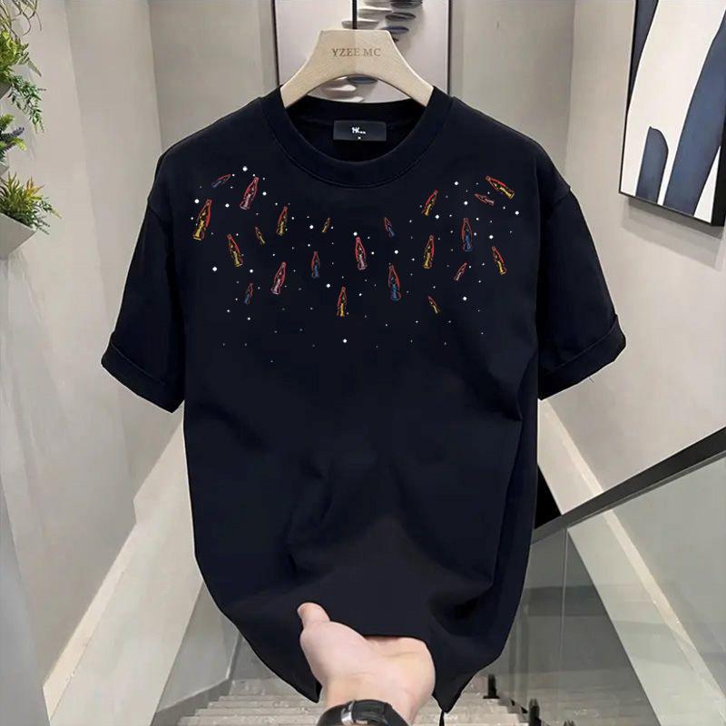 ・スタイル: レトロ風・シルエット: ルーズフィット・ターゲット: ティーンエイジャー・デザイン: プリント・ネックライン: クルーネック・袖丈: 半袖・生地の厚さ: 薄手・カラー展開: ブラック、ホワイト・サイズ展開: M（推奨50-57...