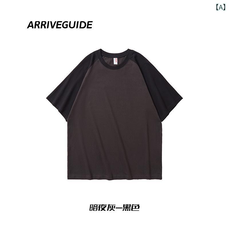 ・カテゴリ: Tシャツ・スタイル: カジュアル・主な素材: 綿100%・ネックライン: クルーネック・袖丈: 半袖・シルエット: ルーズフィット・対象: メンズ、ティーンエイジャー・デザイン: プルオーバー、無地、パッチワーク、ニット袖・フ...