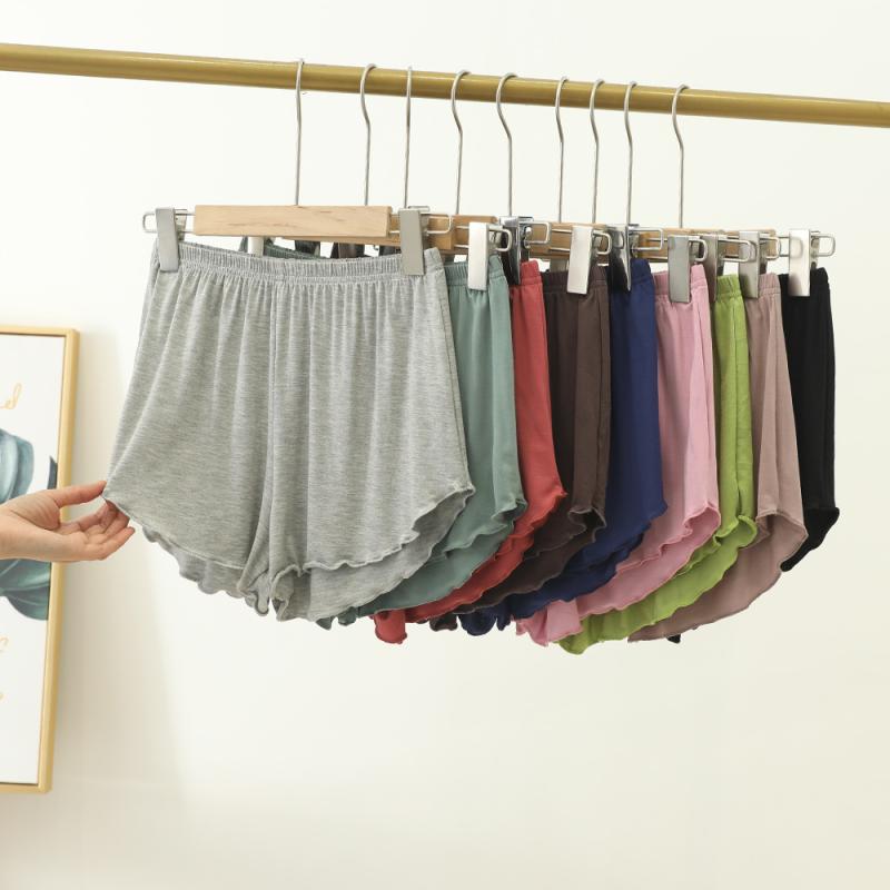 ショートパンツ レディース 短パン キュロット フリル 大きいサイズ ハイウエスト ワイドパンツ ゆったり 体型カバー 薄手 伸縮性 カジュアル 部屋着 通学 通勤 オールシーズン モダール・素材: モダール90%-95%、スパンデックス3...