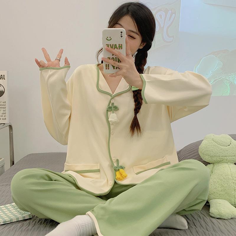 パジャマ レディース 秋冬 長袖 カーディガン ルームウェア 上下セット 学生 かわいい スウィート 部屋着 カジュアル リラックスウェア ゆったり やわらか素材・カテゴリ: セットアップ・素材: 綿・スタイル: カーディガン・生地の厚さ:...