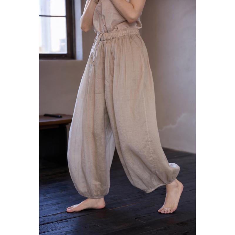 パンツ サルエルパンツ メンズ レディース リネン 麻 春夏 民族調 民芸 スモークリネン 透気性 禅意 仙気 ゆったり・素材: ラミー100%・スタイル: 通勤・パンツ型: 灯籠パンツ・パンツ丈: 九分丈・ウエスト: ゆったりめ・厚さ: ...