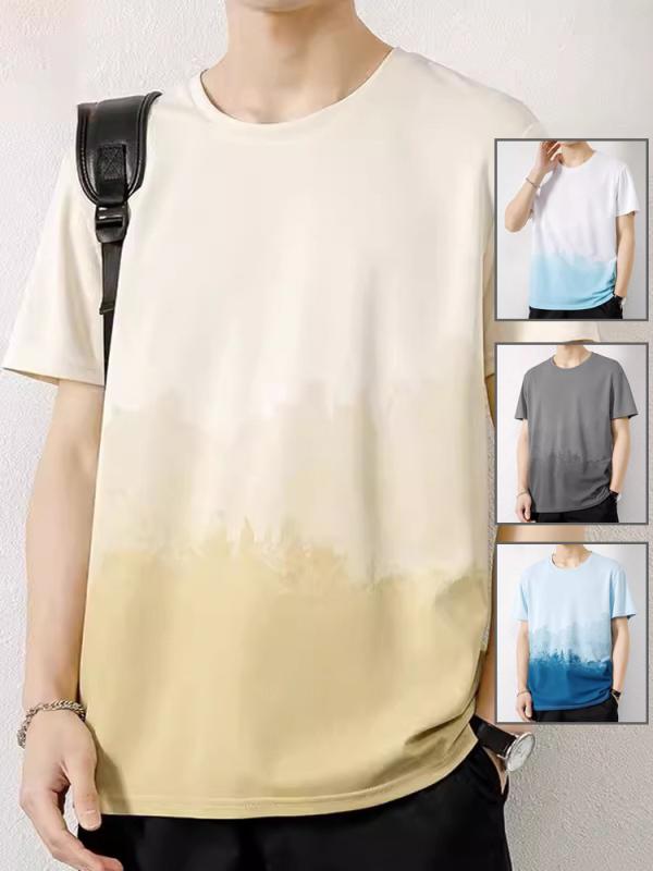 Tシャツ メンズ 半袖 グラデーション 接触冷感 トップス 青年 カジュアル シンプル 薄手 夏物・カテゴリ: Tシャツ・スタイル: カジュアル・主な素材: ポリエステル（涤纶）・素材構成: ポリエステル100%以上・柄: グラデーション・...