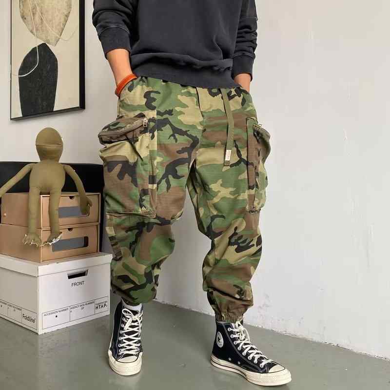 カーゴパンツ メンズ 迷彩 タクティカルパンツ ビッグポケット ワークパンツ ゆったり カジュアル ストリート系 アウトドア パンツ ジョガーパンツ・カテゴリ: 工装休闲裤・スタイル: 山系露营・パンツタイプ: 束脚裤款・シルエット: 锥型...