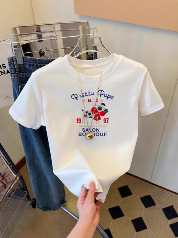 Tシャツ レディース ホワイト 半袖 コットン100 ゆったり 着痩せ 個性的 スタンダードフィット シンプル カジュアルスタイル 万能 着回し力抜群 夏 普段使い・素材名: 綿・主要素材: 綿・主要素材2: 純綿・柄: アニメ・キャラクタ...