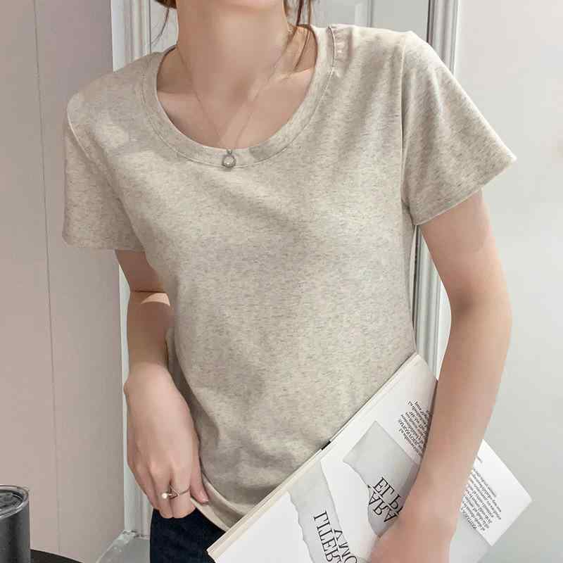 Tシャツ・カットソー レディース 半袖 綿100％ コットン アメリカンスタイル シンプル 無地 着痩せ効果 カジュアル スタンダードシルエット トップス・素材: 綿・主素材: 綿・柄: 無地・袖丈: 半袖・ネックライン: クルーネック・流...