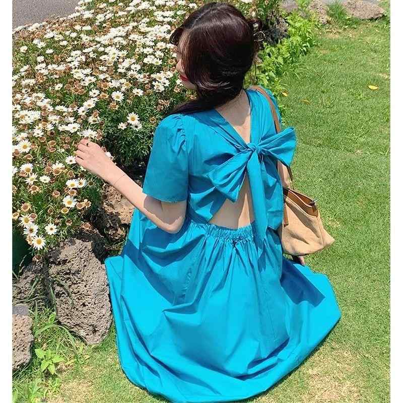 ワンピース レディース 春夏 フレンチスリーブ ミモレ丈 ロングワンピ 背中あき バックシャン 抜き襟 镂空 バックリボン フレア Aライン きれいめ フェミニン ガーリー 上品 お呼ばれ パーティー リゾート デート 旅行・カテゴリ: ワ...