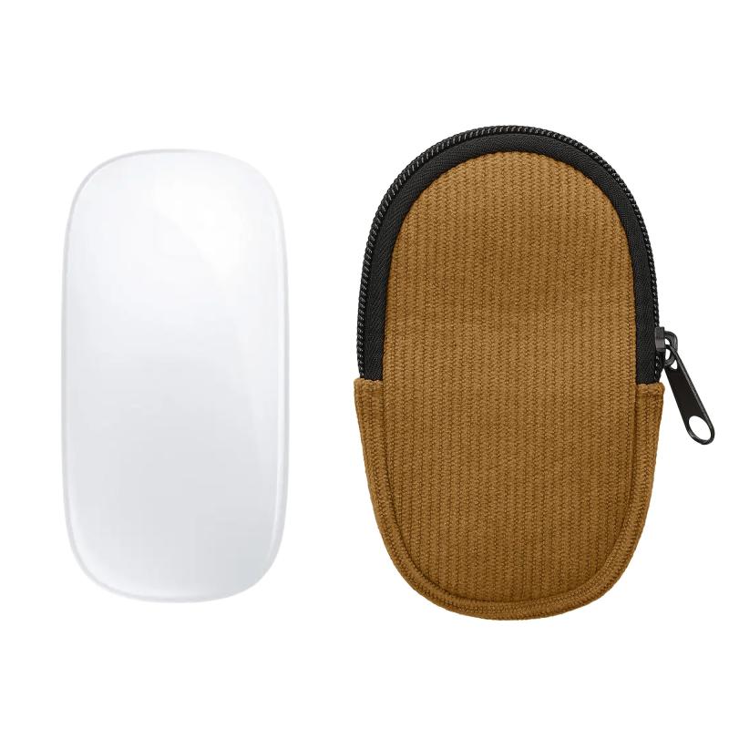 kwmobile Apple Magic Mouse 1 / 2対応 保護ケース マウス 耐衝撃 - コーデュロイ マウス保護 収納ケース 黒色ぴったり: Apple Magic Mouse 1 / 2対応安全に保管: このマウスケースが、...