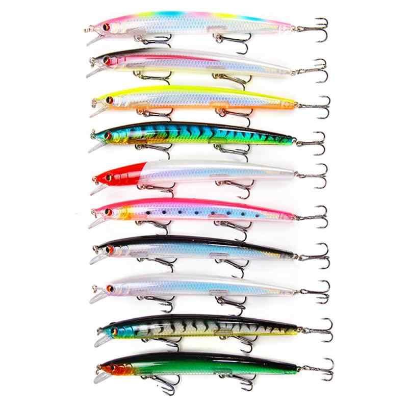 Nuguri ルアーセット ミノー 13.5cm 15g 10色セット シーバスやヒラメなどソルトウォーター(海水)に最適 フィッシングルアーセット リップレス フローティングミノー ペンシルベイト フック 最飛距離抜群】この長さ13.5 ...