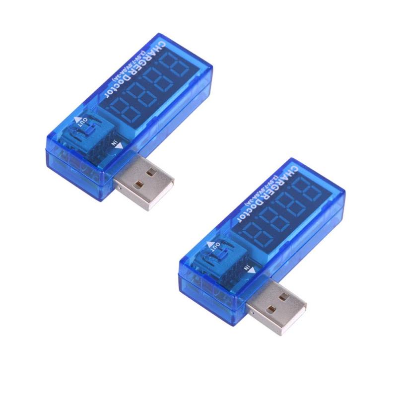 VKLSVAN 2個セット USB電流電圧テスター 赤LEDディスプレイ電流電圧検電機 電圧 電流 マルチ USB電圧電流チェッカーコンパクトで持ち運びが簡単、追加の電源、プラグアンドプレイなし。USBポートの出力電圧とデバイスの動作電流ま...