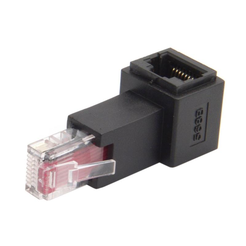 Cablecc左90度8P8C FTP STP UTP Cat 5 e公転母Lanイーサネット拡張アダプタ