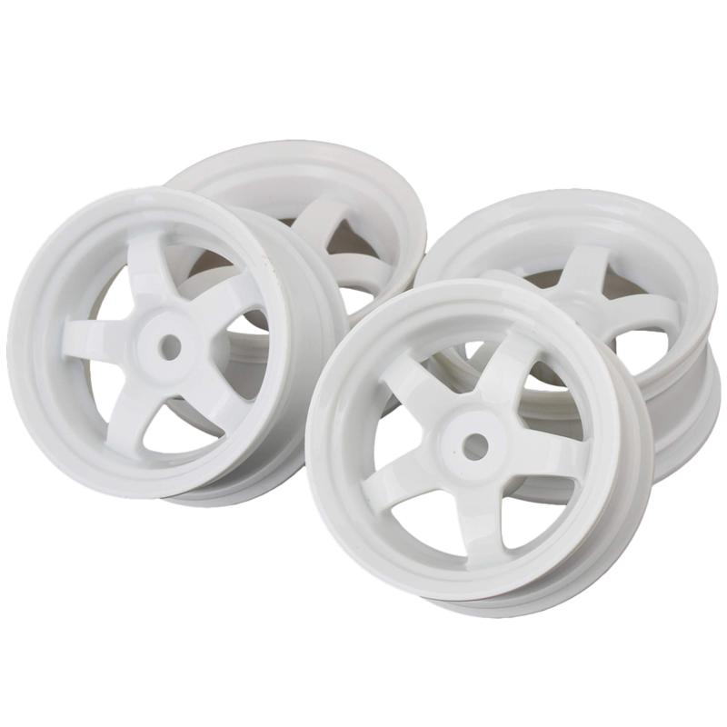 Mxfans 4個入 ホイールリム 5スポーク RC1:10 オンロードカー ドリフトカーのため スペアパーツ 径52mm 幅26mm ハブ12mm プラスチック材質 ホワイト耐久性のあるプラスチック素材で作られています。軽量アップグレード...