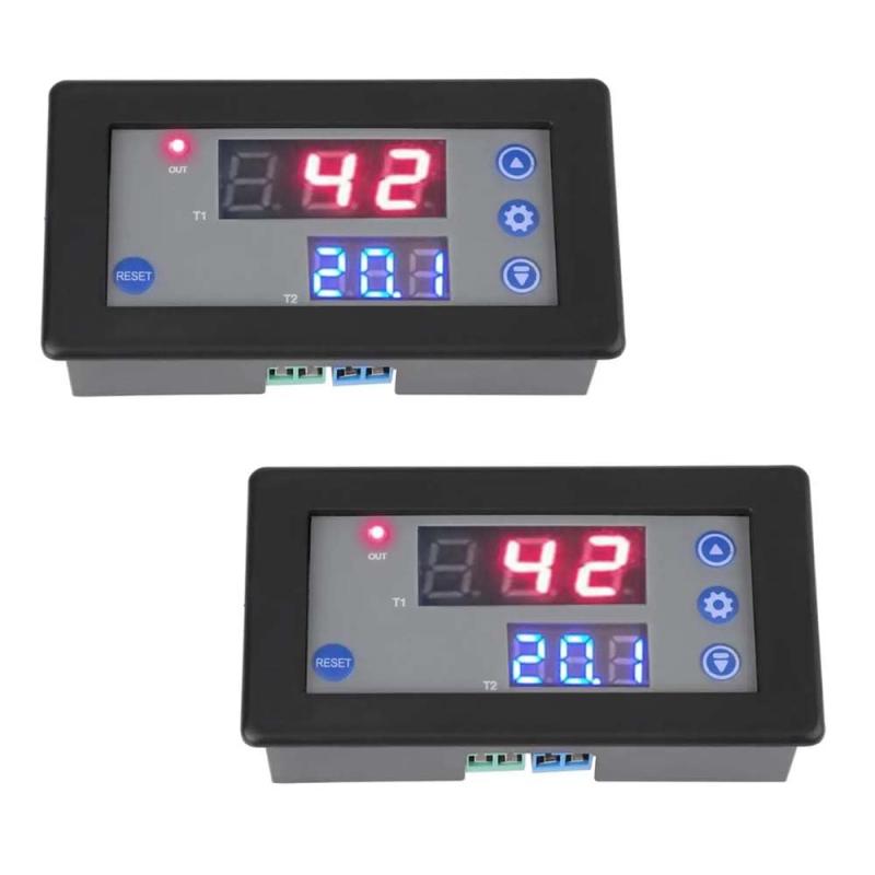 2PCS 12V Timing Timer Switch Delay Relay Module Cycle Timer Digital LED Dual Display Cycle Timer Relay Program Timer2PCS...