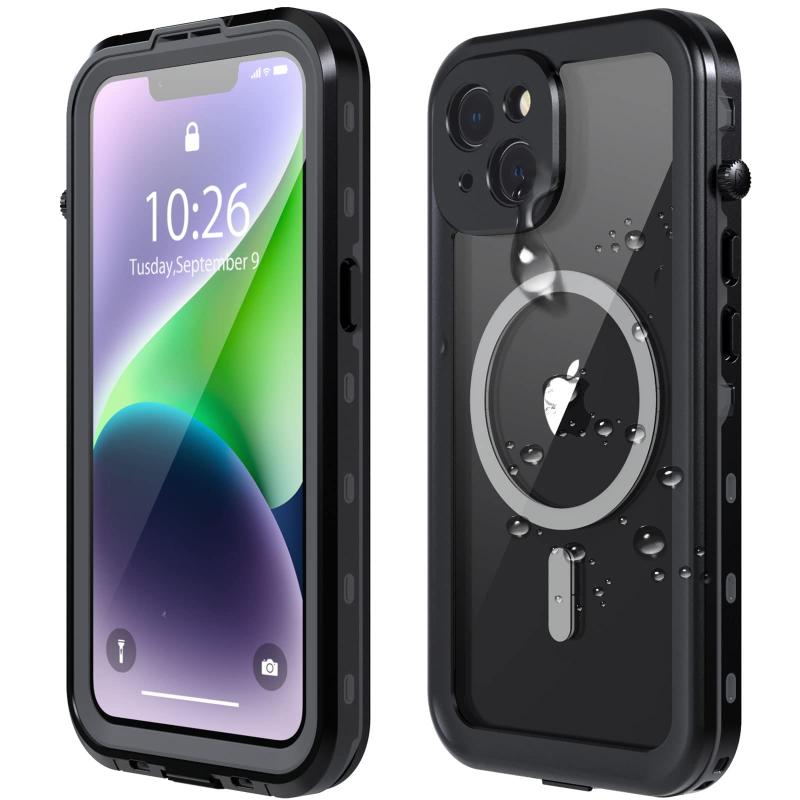 iPhone14 用 ケース 完全防水 全面保護 耐衝撃 360フル 両面保護 高感度カバー ワイヤレス充電対応 傷防止 ストラップ付き アウトドア、スポーツ、雨の日、お風呂など適用 アイフォン14 防水ケ【防水・防塵性能】対応機種：iPh...