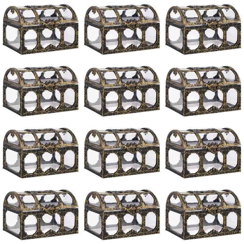 JANKOW 12個セット ウェディング キャンディーボックス 宝箱 ビンテージ 装飾用メタルボックス 結婚式/誕生日パーティー/海賊テーマの集まり用材質:プラスチック製で、丈夫で破損しにくく、長期間に使用できます.デザイン: 宝箱のレトロ...