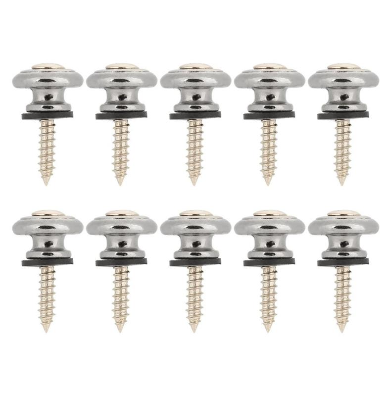 Dilwe10pcs/セットギター ストラップピン エレキギター ストラップピン アイロン＋亜鉛合金製 ネジ付き ギターストラップ ロックピン 着脱簡単 滑り止め エレキギター/アコースティックギタ【ほとんどのエレキギター、ベース、ウクレレ...