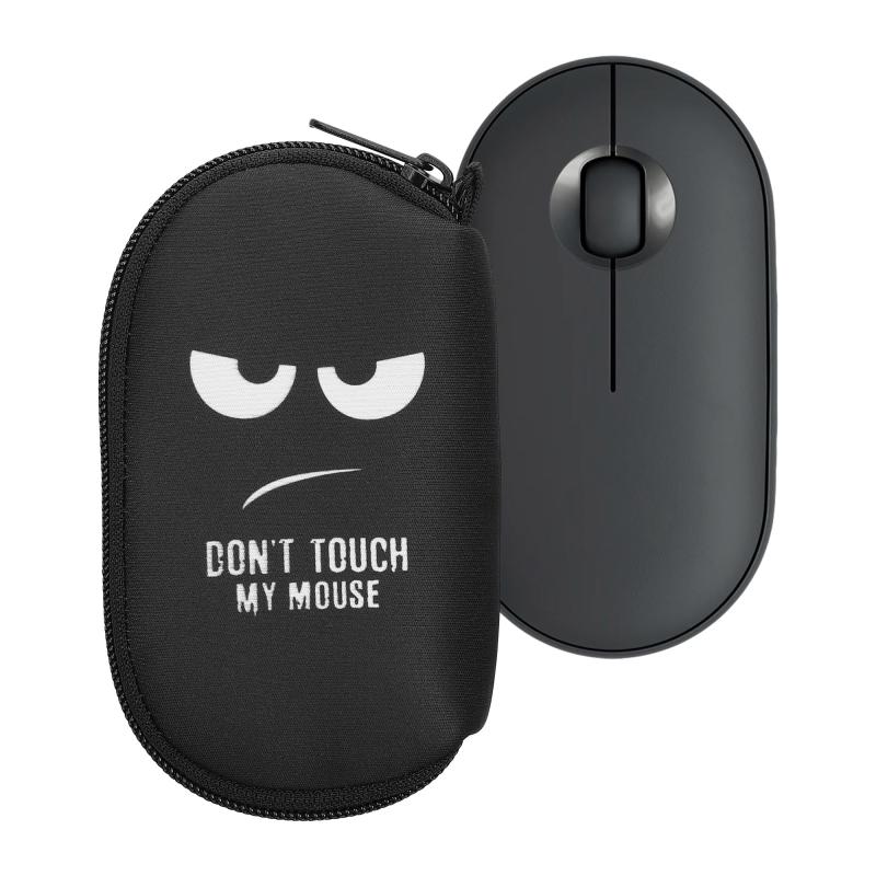 kwmobile Logitech Pebble Mouse 2 M350s / M350対応 ケース - マウスケース 無線マウス ジッパー付き ネオプレン Don't Touch My Mouseデザインぴったり: Logitech P...