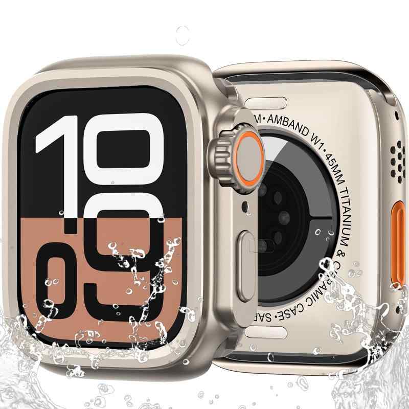 UIUIKA For Apple Watch 専用カバー アップルウォッチ保護ケース 対応 Series SE2/SE/6/5/4 強化ガラスフィルム+超耐衝撃PCフレーム 防水落下・衝撃・スクラッチ防止 高透過率 指紋防止 軽量スリム設計...