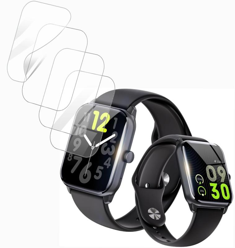 【4枚セット】対応 HiTDEAL W12-01 スマートウォッチ 1.94インチ フィルム保護フィルム【BAOLINTX】24時間自動修復技術 気泡防止 飛散防止 反射低減 耐指紋 高透過率 指紋防止高感度 装着簡単 HiTDEAL【対応...