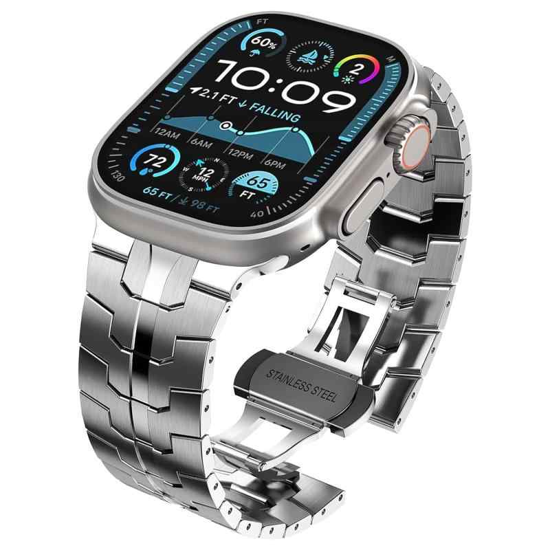 [Dikeshgu] for Apple Watch バンド ステンレス製 apple watchメタルバンド 長さ調整器具付き おしゃれ メンズ-H260416