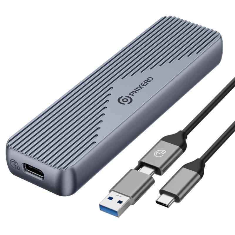 PHIXERO M.2 ケース SATA&amp;NVME両対応 USB 3.1 Gen 2 M.2 SSD 外付けケース 10Gbps高速転送 M.2 NVME+NGFF 2280/2260/2242/2230 M key/B+M key...